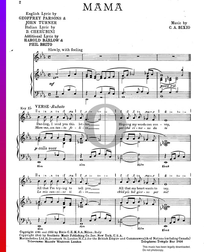 71 "Italian" Genre Sheet Music Downloads (PDF) & Streaming - OKTAV