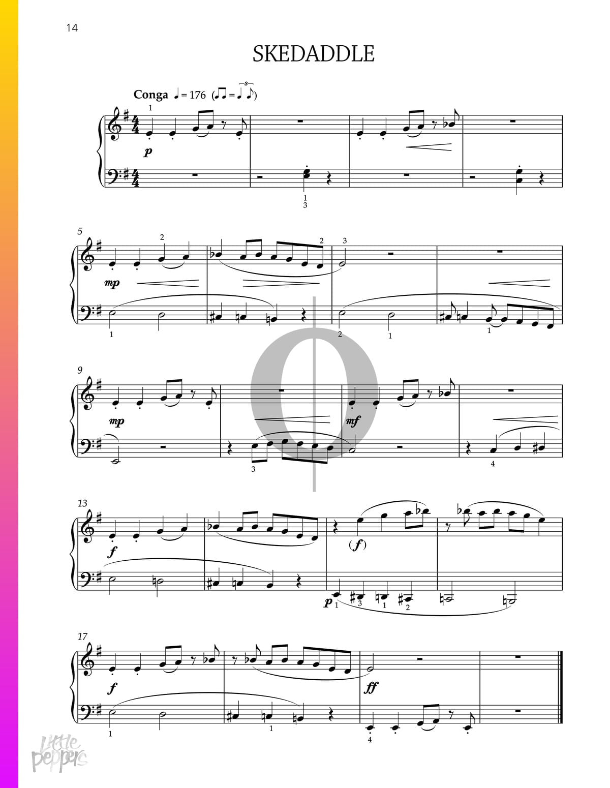 Skedaddle (Elissa Milne) Piano Sheet Music - OKTAV