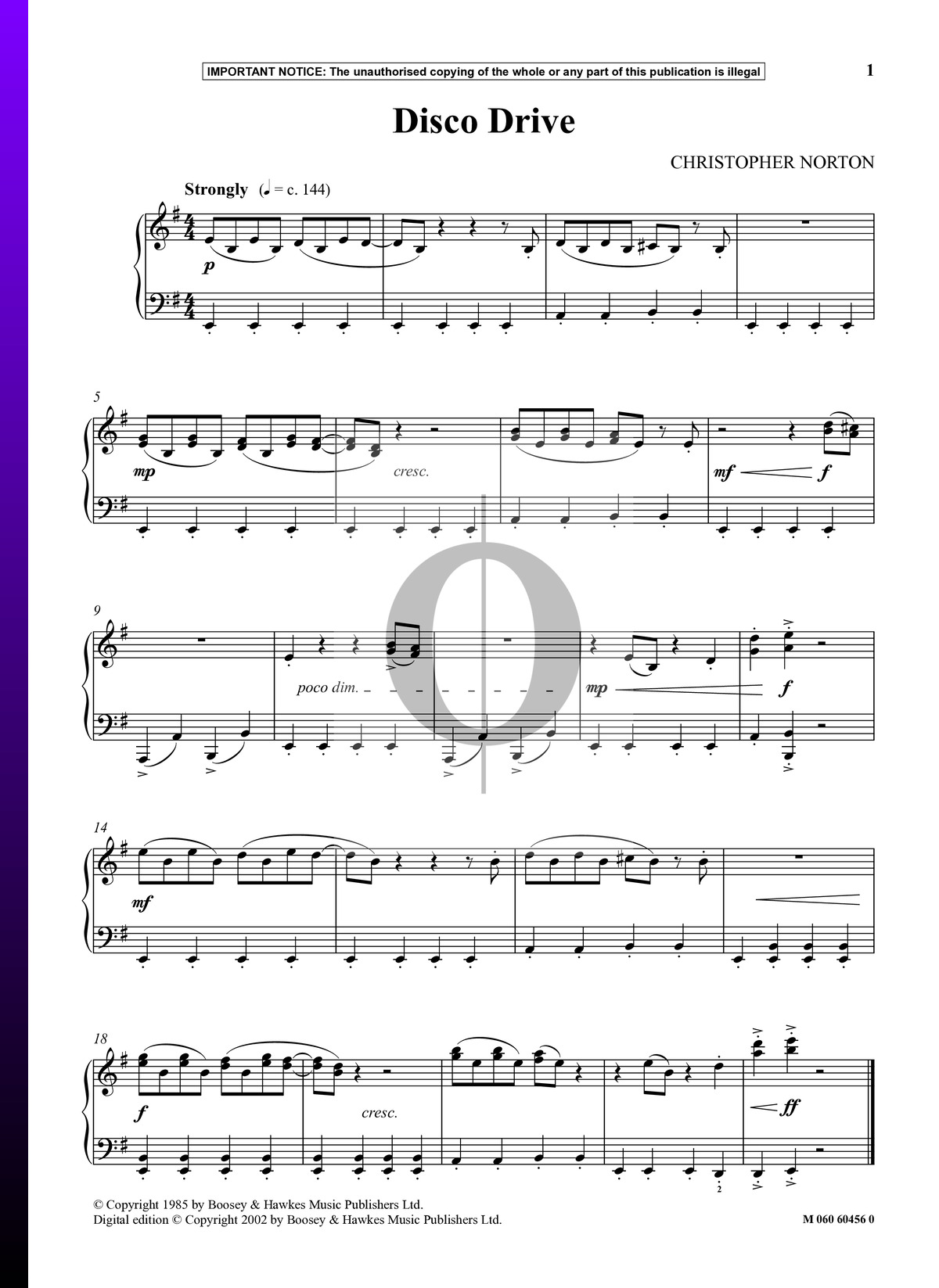 Disco Drive (Christopher Norton) Piano Sheet Music - OKTAV