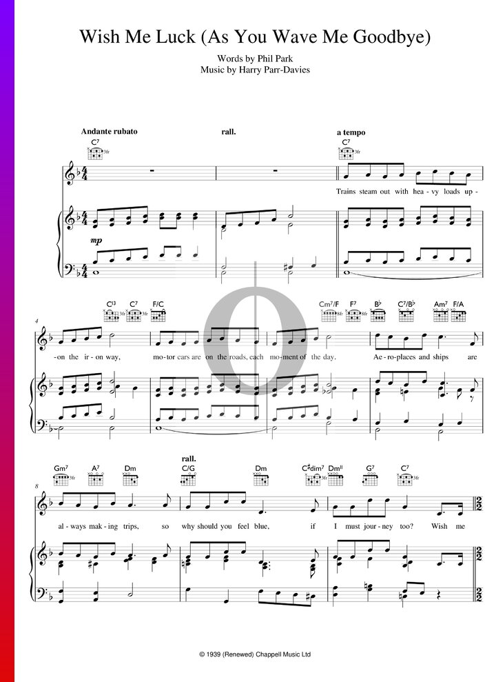 Wish Me Luck (As You Wave Me Goodbye) di Gracie Fields - Spartiti per ...