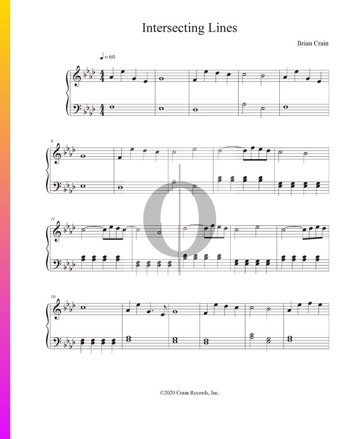 Intersecting Lines (Brian Crain) Piano Sheet Music - OKTAV