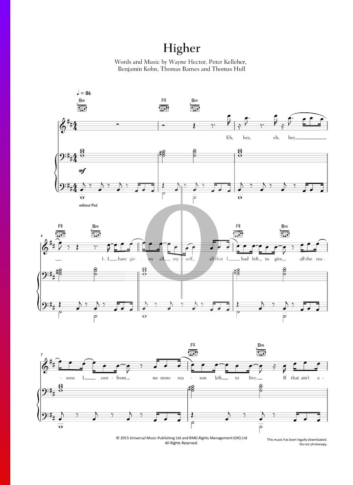 Higher (Sigma, Labrinth) Piano Sheet Music - OKTAV