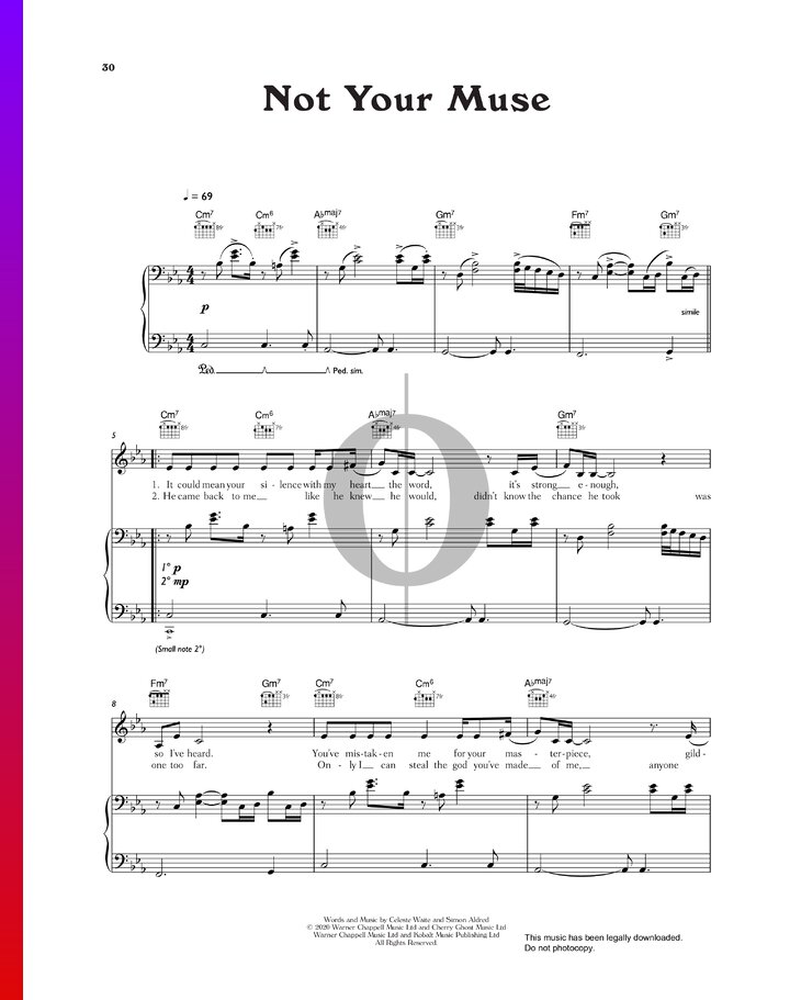 Not Your Muse Sheet Music (Piano, Voice, Guitar) | PDF Download - OKTAV