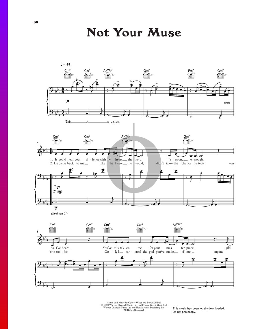 Not Your Muse (Celeste) Piano Sheet Music - OKTAV
