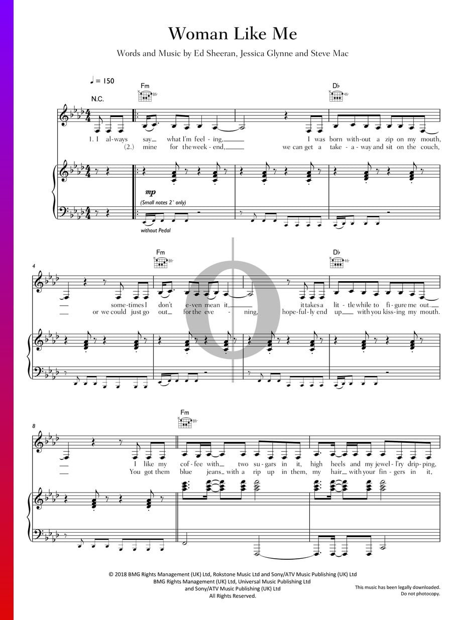 Woman Like Me (Little Mix) Piano Sheet Music - OKTAV