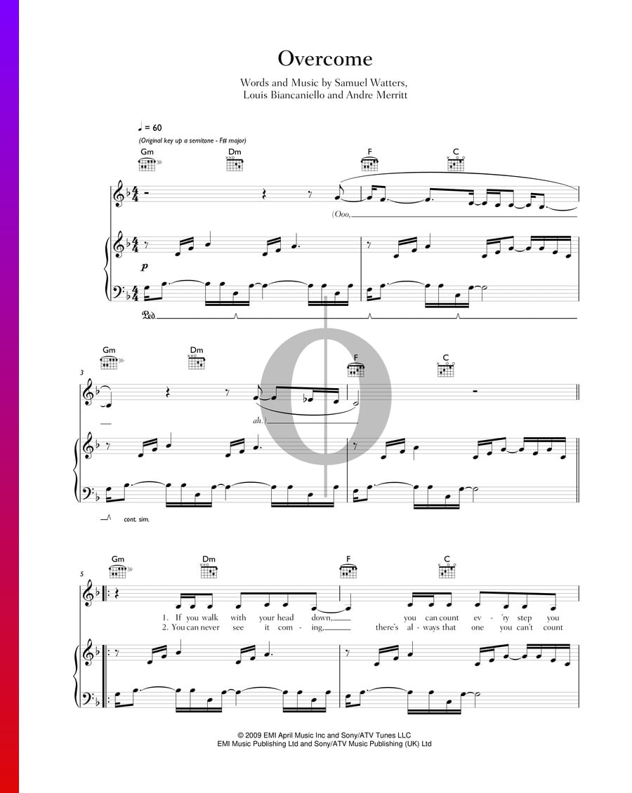 Overcome (Alexandra Burke) Piano Sheet Music - OKTAV