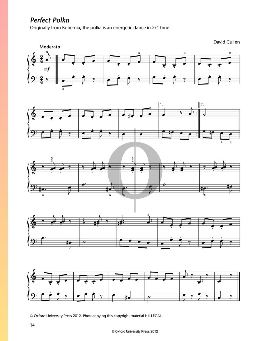 Perfect Polka (David Cullen) Piano Sheet Music - OKTAV