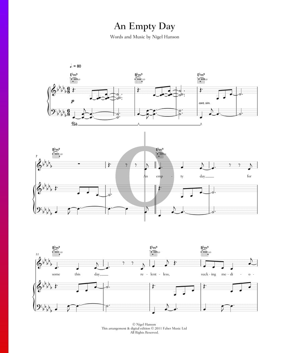 An Empty Day (Nigel Hanson) Piano Sheet Music - OKTAV