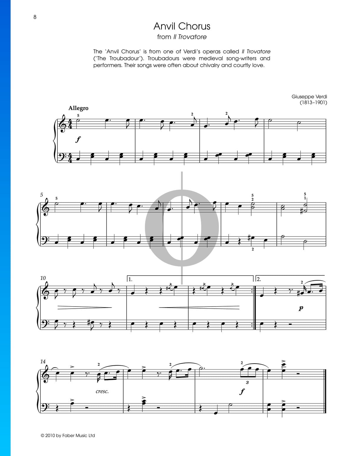 Anvil Chorus (Giuseppe Verdi) Piano Sheet Music - OKTAV