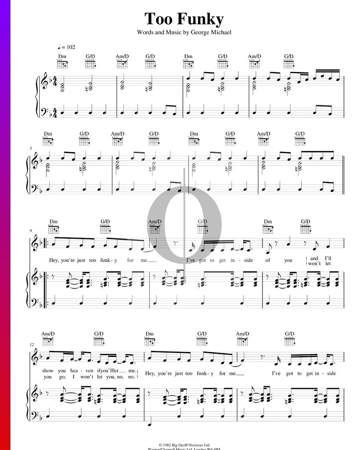 Too Funky (George Michael) Piano Sheet Music - OKTAV