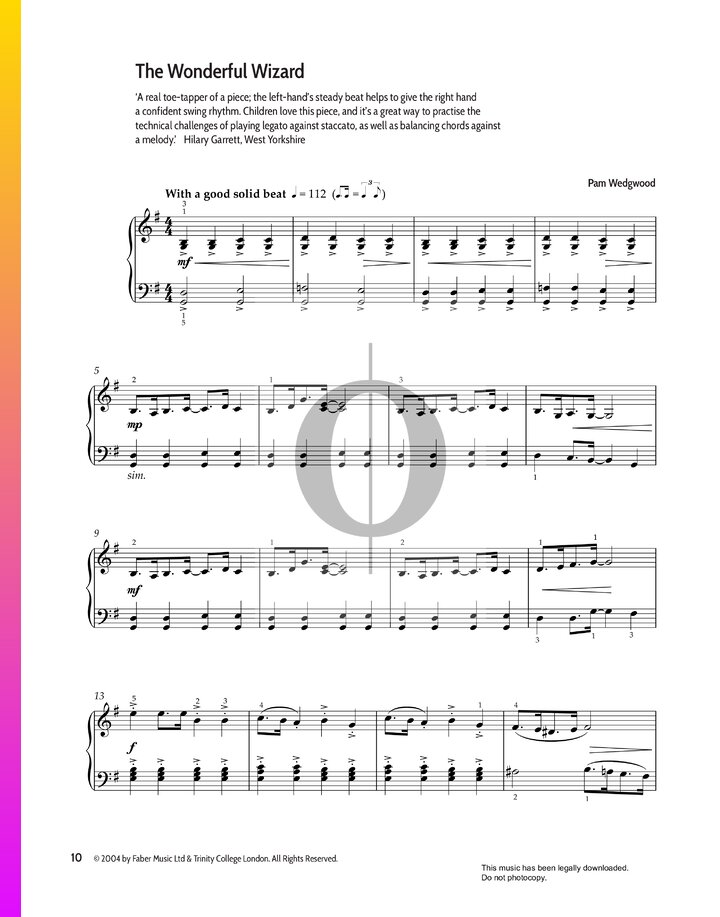 The Wonderful Wizard (Pam Wedgwood) Piano Sheet Music - OKTAV