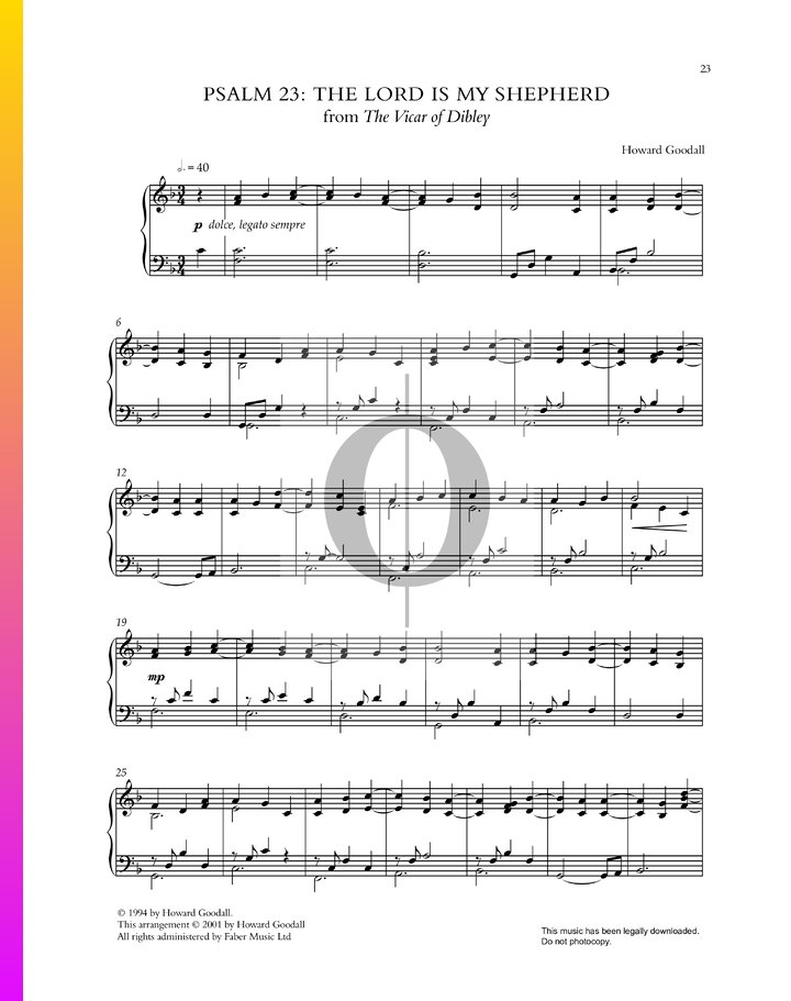 The Lord Is My Shepherd (Howard Goodall) Piano Sheet Music - OKTAV