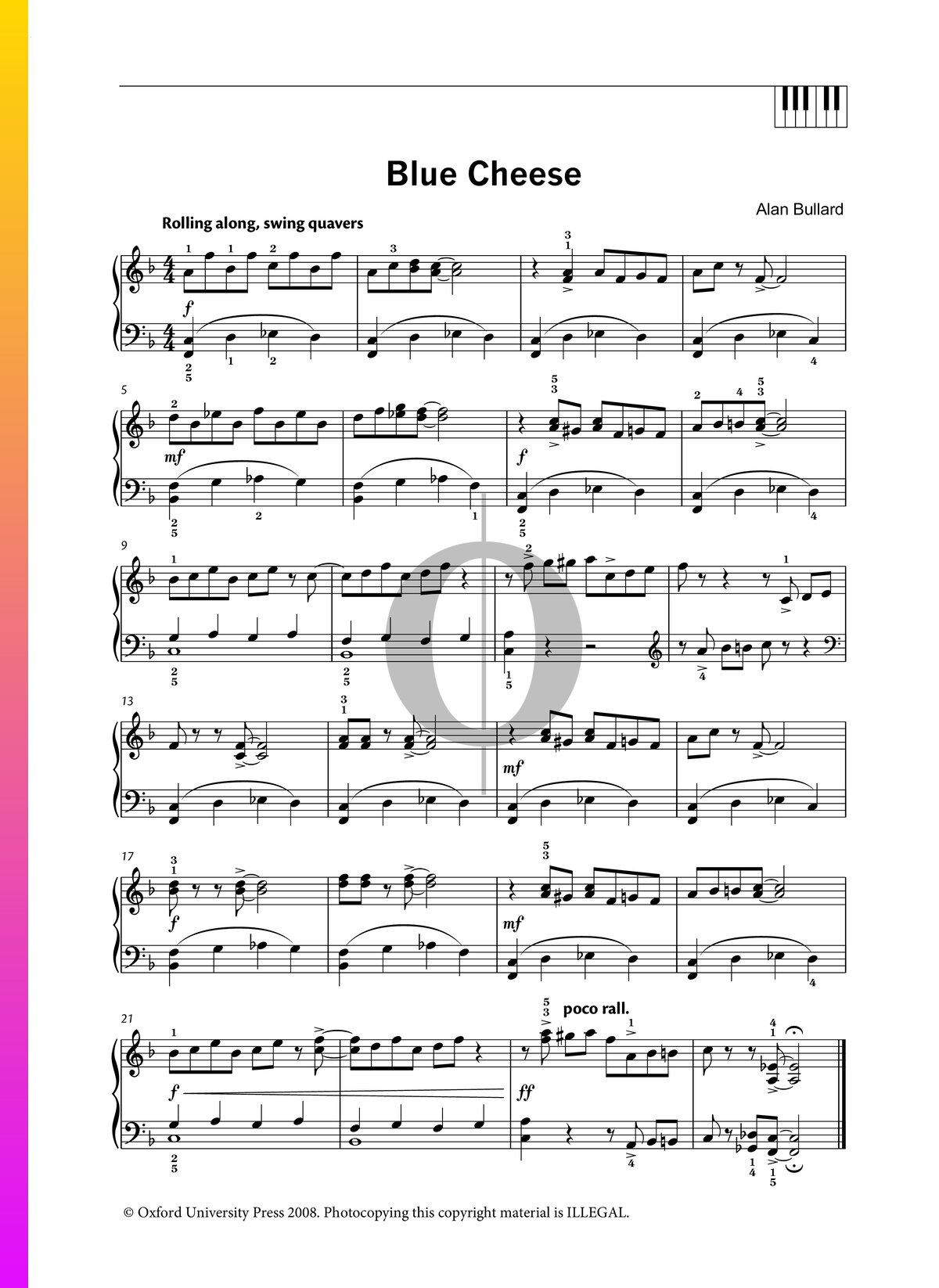 Blue Cheese (Alan Bullard) Piano Sheet Music - OKTAV