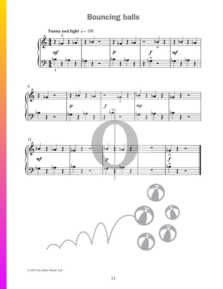 Bouncing balls (Paul Harris) Piano Sheet Music - OKTAV