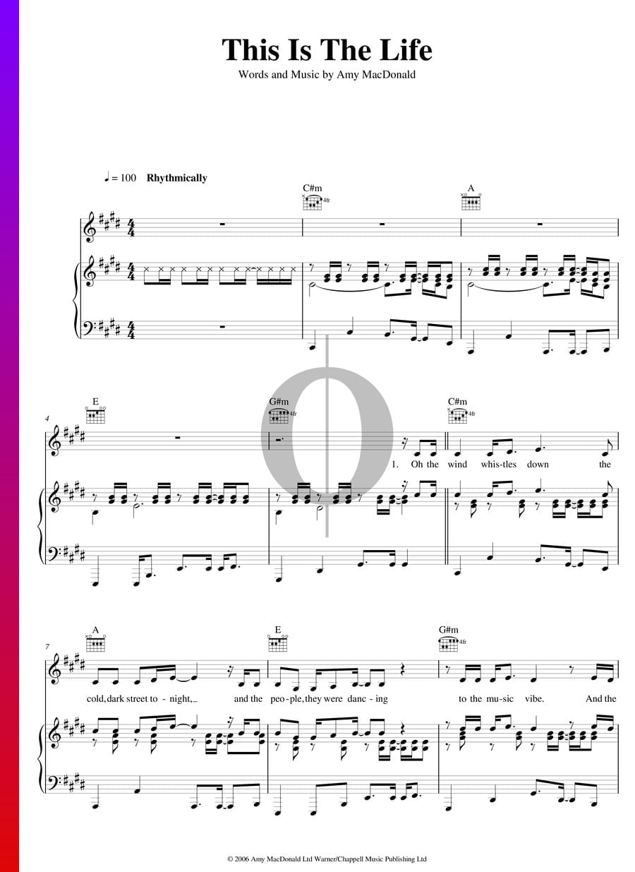 This Is The Life (Amy MacDonald) Piano Sheet Music - OKTAV