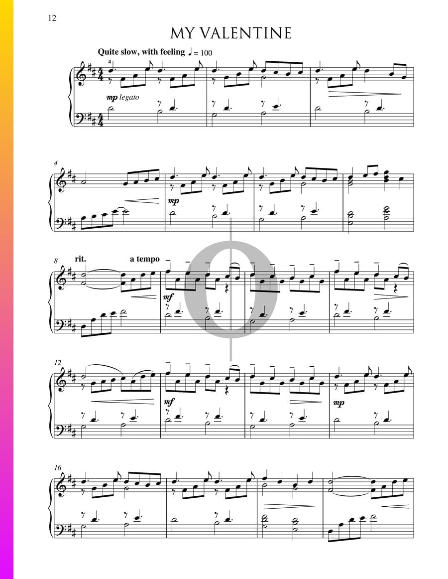 My Valentine (Pam Wedgwood) Piano Sheet Music - OKTAV