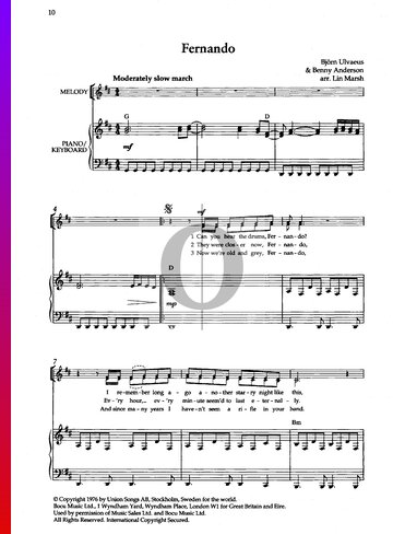 Fernando Sheet Music (Piano, Guitar, Voice) - PDF Download & Streaming ...
