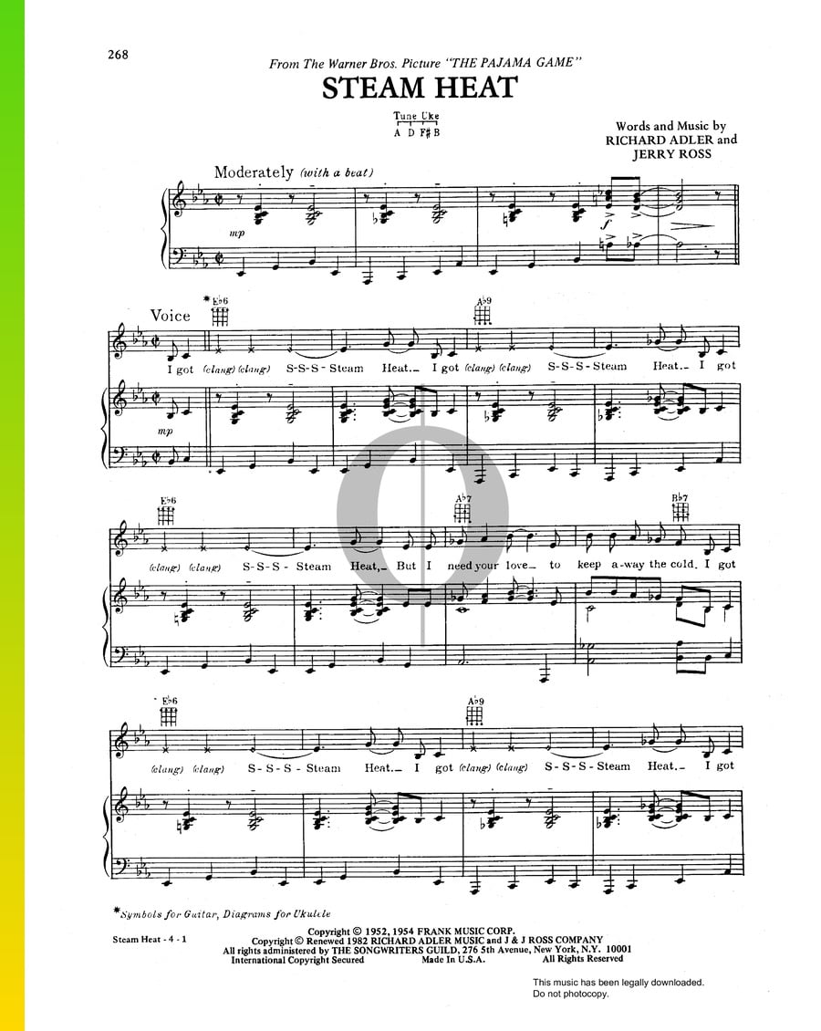Steam Heat (Richard Adler, Jerry Ross) Piano Sheet Music - OKTAV