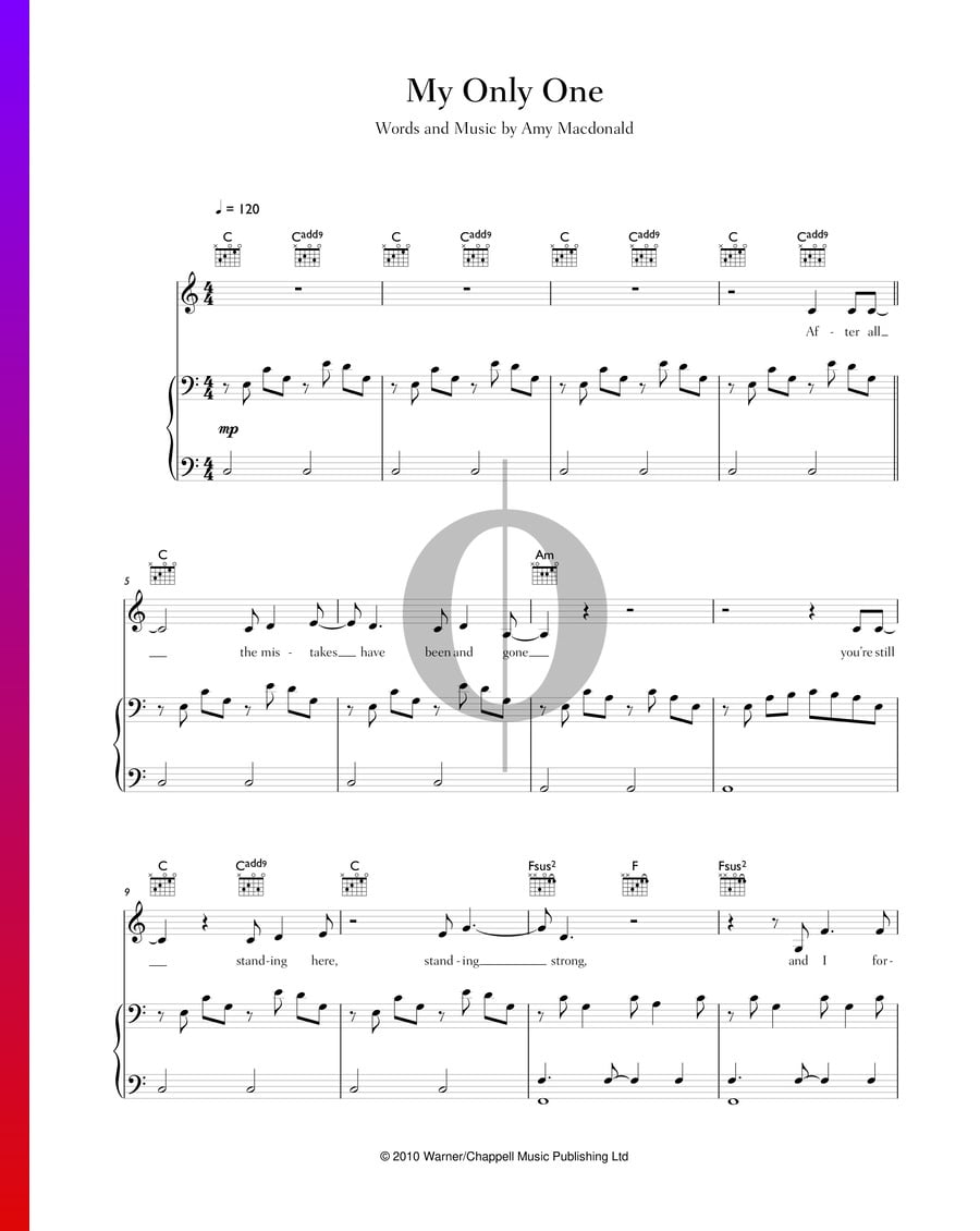 My Only One Sheet Music Piano Guitar Voice OKTAV My Only One Sheet Music Piano Guitar Voice OKTAV