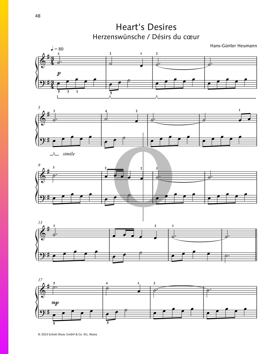 Heart’s Desires (Hans-Günter Heumann) Piano Sheet Music - OKTAV