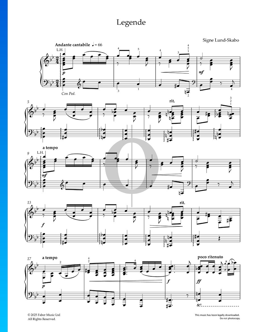 Legende (Signe Lund) Piano Sheet Music - OKTAV