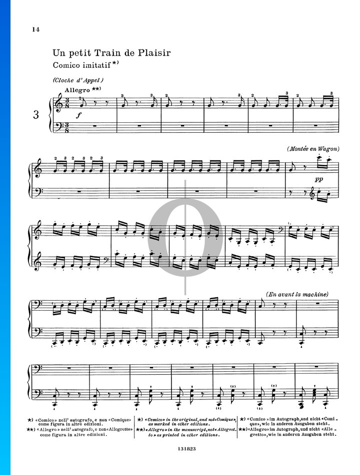Un petit Train de Plaisir (Gioachino Antonio Rossini) Piano Sheet Music - OKTAV