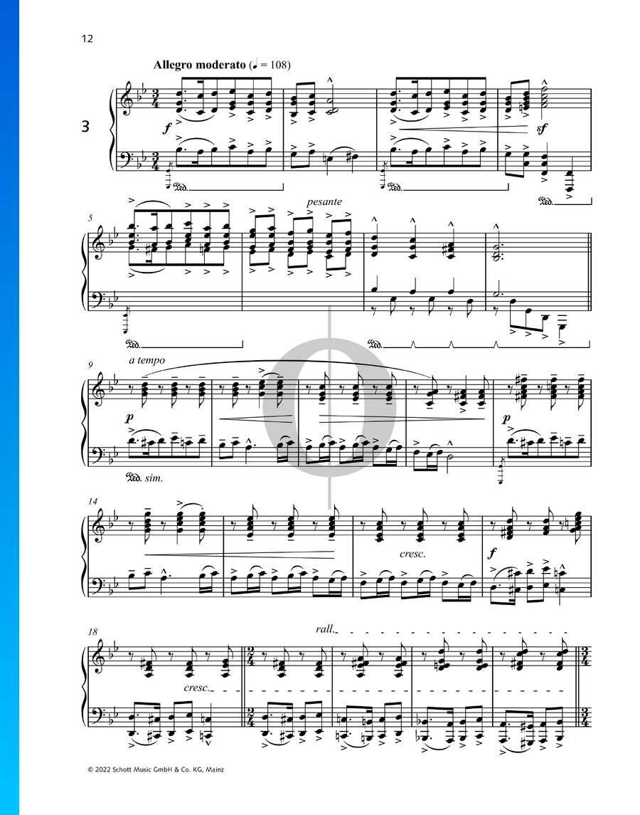 Waltz in G Minor, Op. 71 No. 3 (Samuel Coleridge-Taylor) Piano Sheet ...