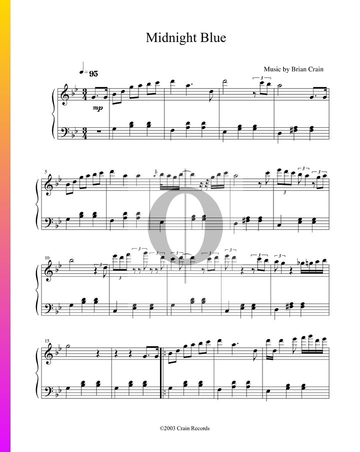 Midnight Blue (Brian Crain) Piano Sheet Music - OKTAV