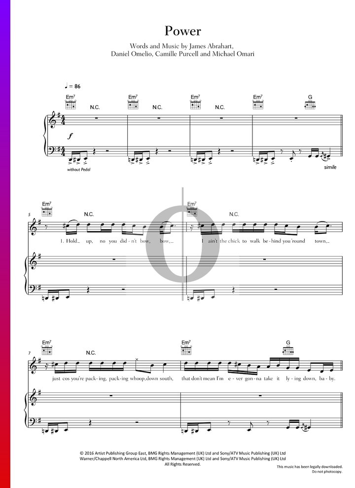 Power (Stormzy, Little Mix) Piano Sheet Music - OKTAV