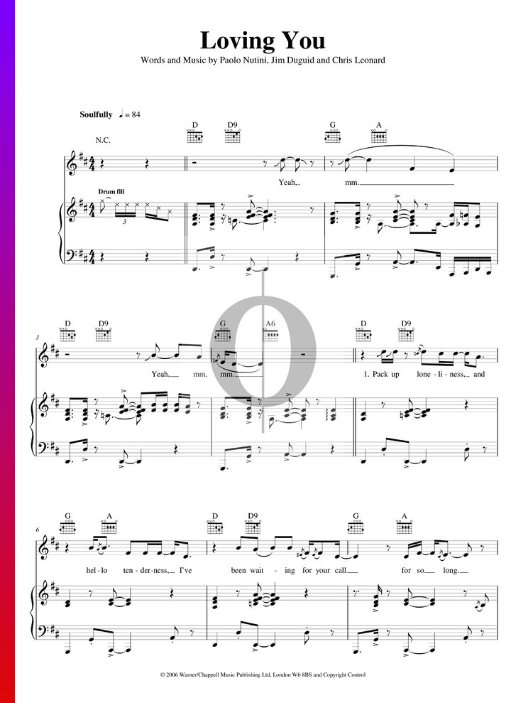 Loving You (Paolo Nutini) Piano Sheet Music - OKTAV