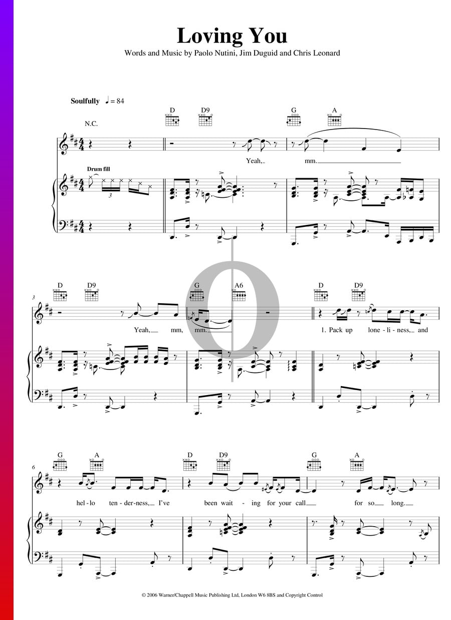 Loving You (Paolo Nutini) Piano Sheet Music - OKTAV