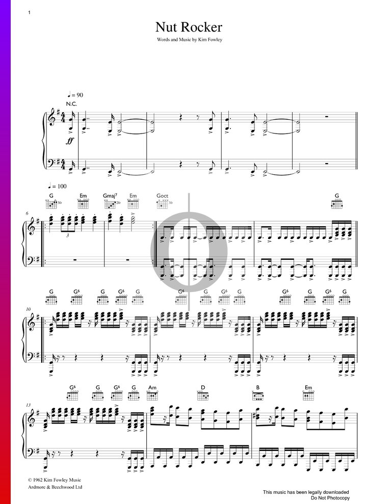 Nut Rocker (B. Bumble and the Stingers) Piano Sheet Music - OKTAV