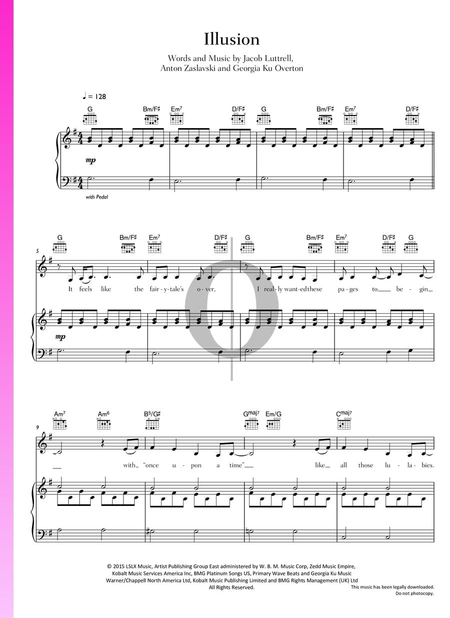 Illusion (Zedd) Piano Sheet Music - OKTAV