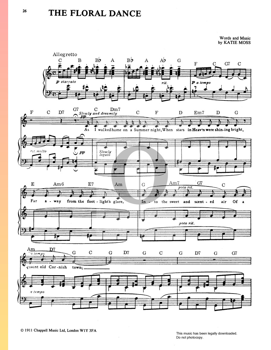 The Floral Dance (Katie Moss) Piano Sheet Music - OKTAV