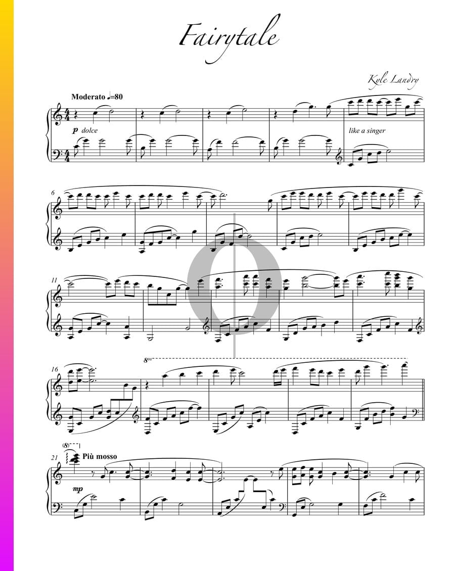 Fairytale (Kyle Landry) Piano Sheet Music - OKTAV