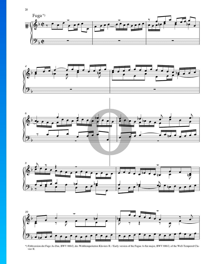 Fughetta in F Major, BWV 901 (Johann Sebastian Bach) Piano Sheet Music ...
