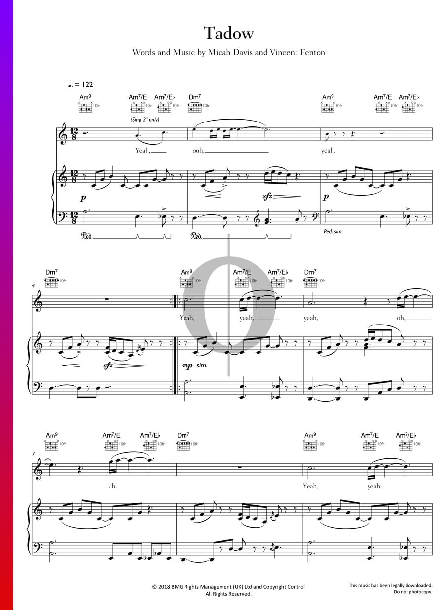 Tadow (Masego, FKJ) Piano Sheet Music - OKTAV