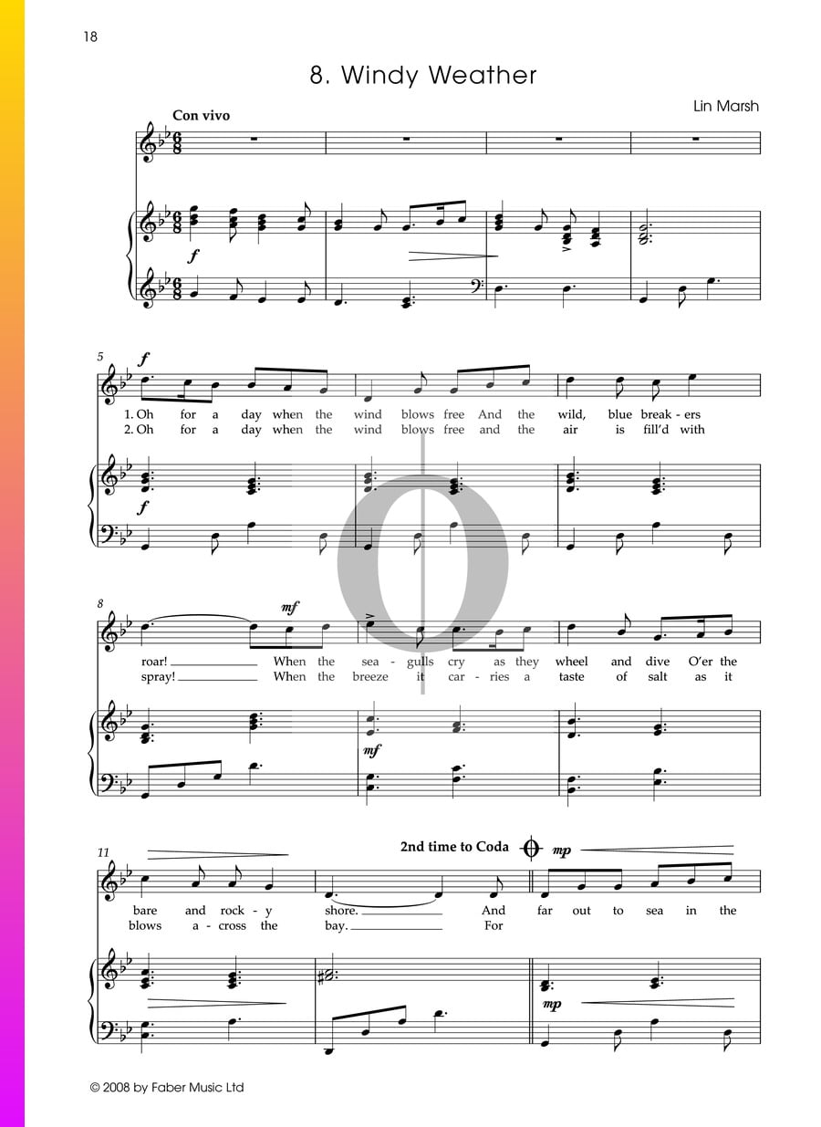 Windy Weather (Lin Marsh) Piano Sheet Music - OKTAV