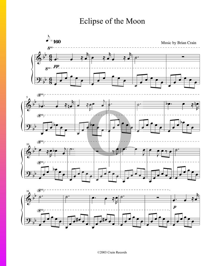 Eclipse of the Moon (Brian Crain) Piano Sheet Music - OKTAV