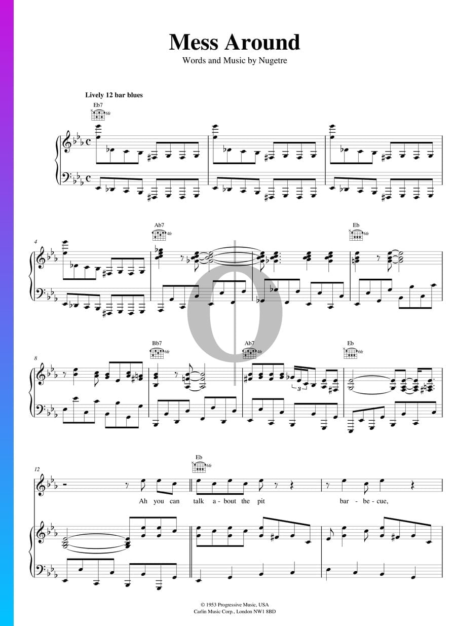 Mess Around (Ray Charles) Piano Sheet Music - OKTAV