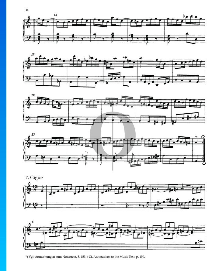 Partita 3, BWV 827: 7. Gigue (Johann Sebastian Bach) Piano Sheet Music ...
