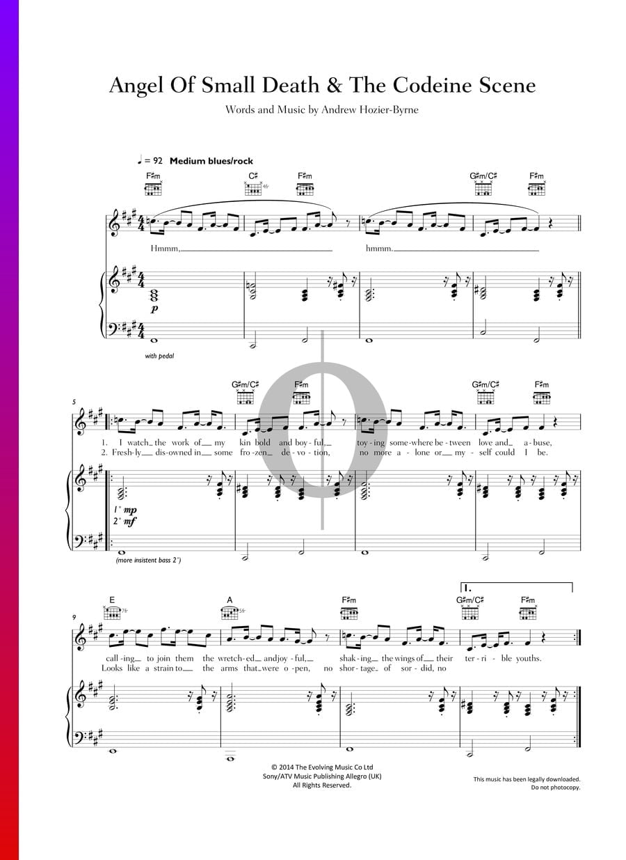 Angel Of Small Death & The Codeine Scene (Hozier) Piano Sheet Music - OKTAV