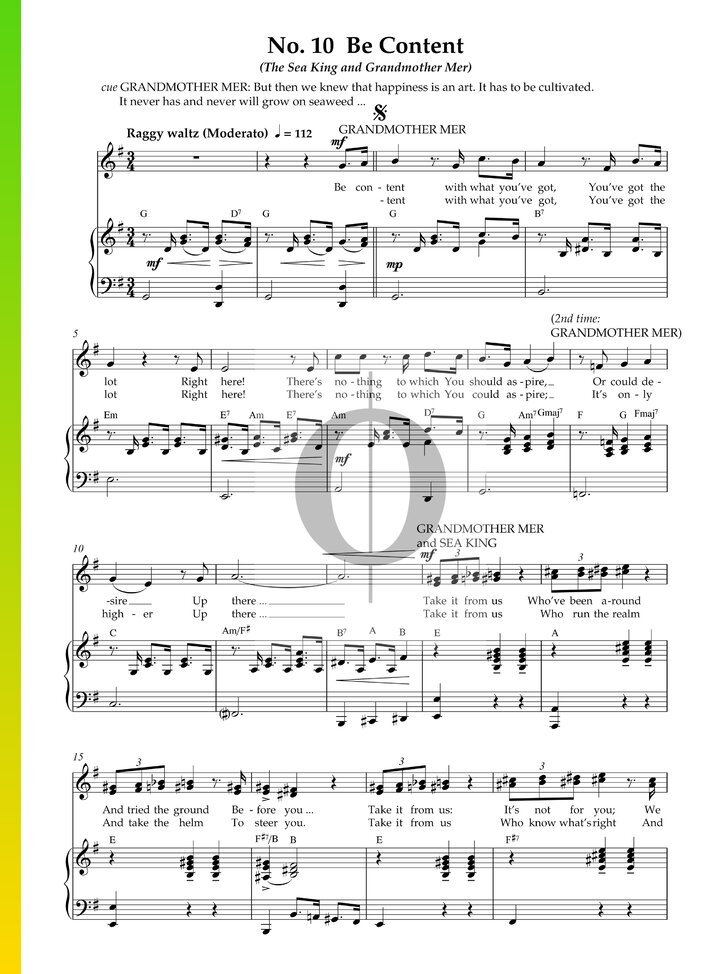 Be Content (Carl Davis) Piano Sheet Music - OKTAV