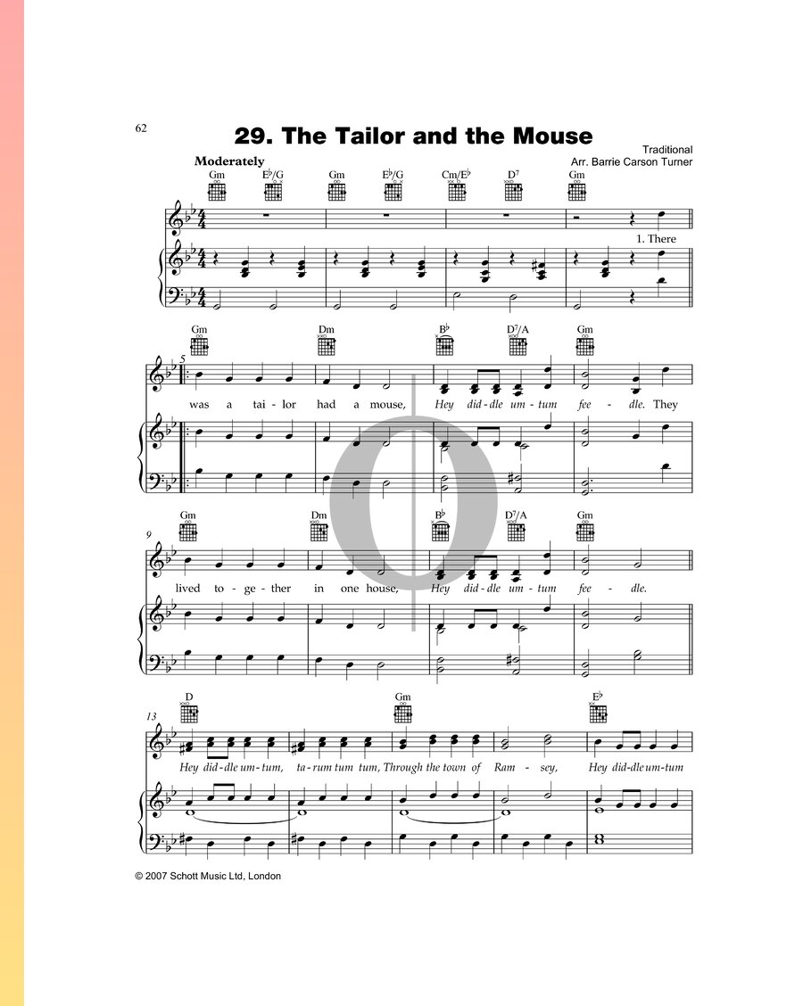 The Tailor and the Mouse (Anonymous) Piano Sheet Music - OKTAV