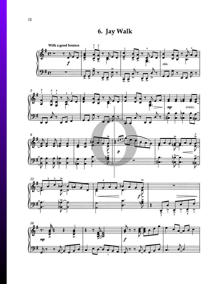 Jay Walk (Pam Wedgwood) Piano Sheet Music - OKTAV