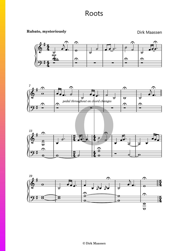 Roots (Dirk Maassen) Piano Sheet Music - OKTAV