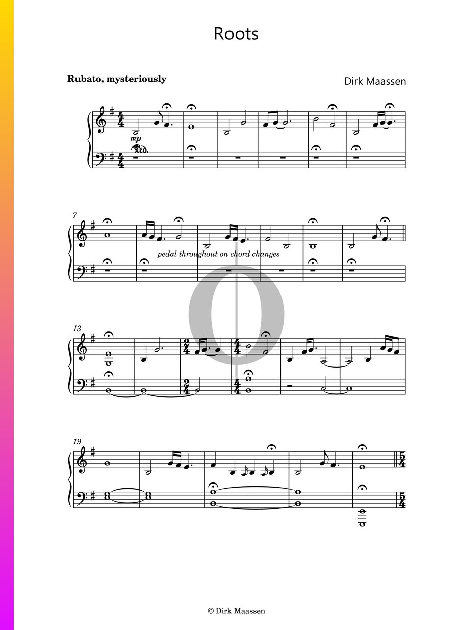 Roots (Dirk Maassen) Piano Sheet Music - OKTAV