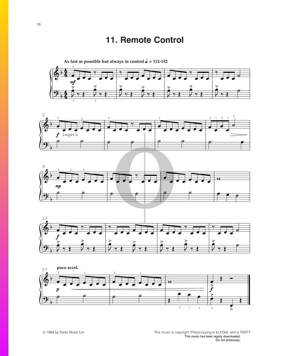 Remote Control (Pam Wedgwood) Piano Sheet Music - OKTAV