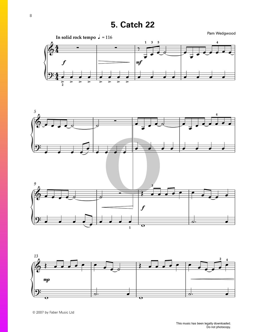 Catch 22 (Pam Wedgwood) Piano Sheet Music - OKTAV