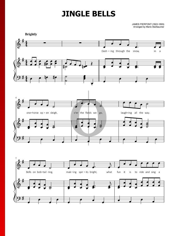 Jingle Bells Sheet Music (Piano, Voice) | PDF Download - OKTAV